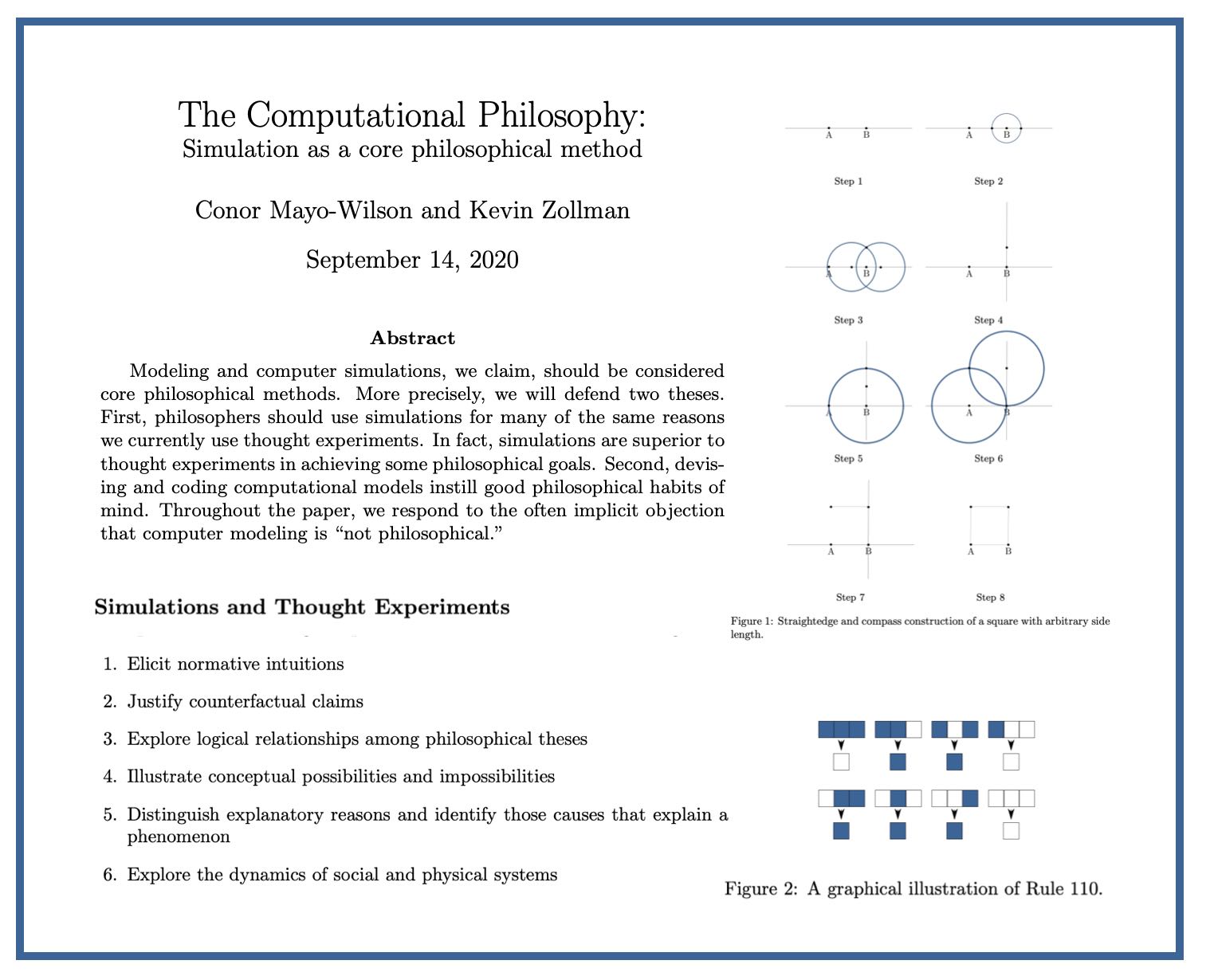Simulation as a Core Philosophical Method – Computational Legal Studies