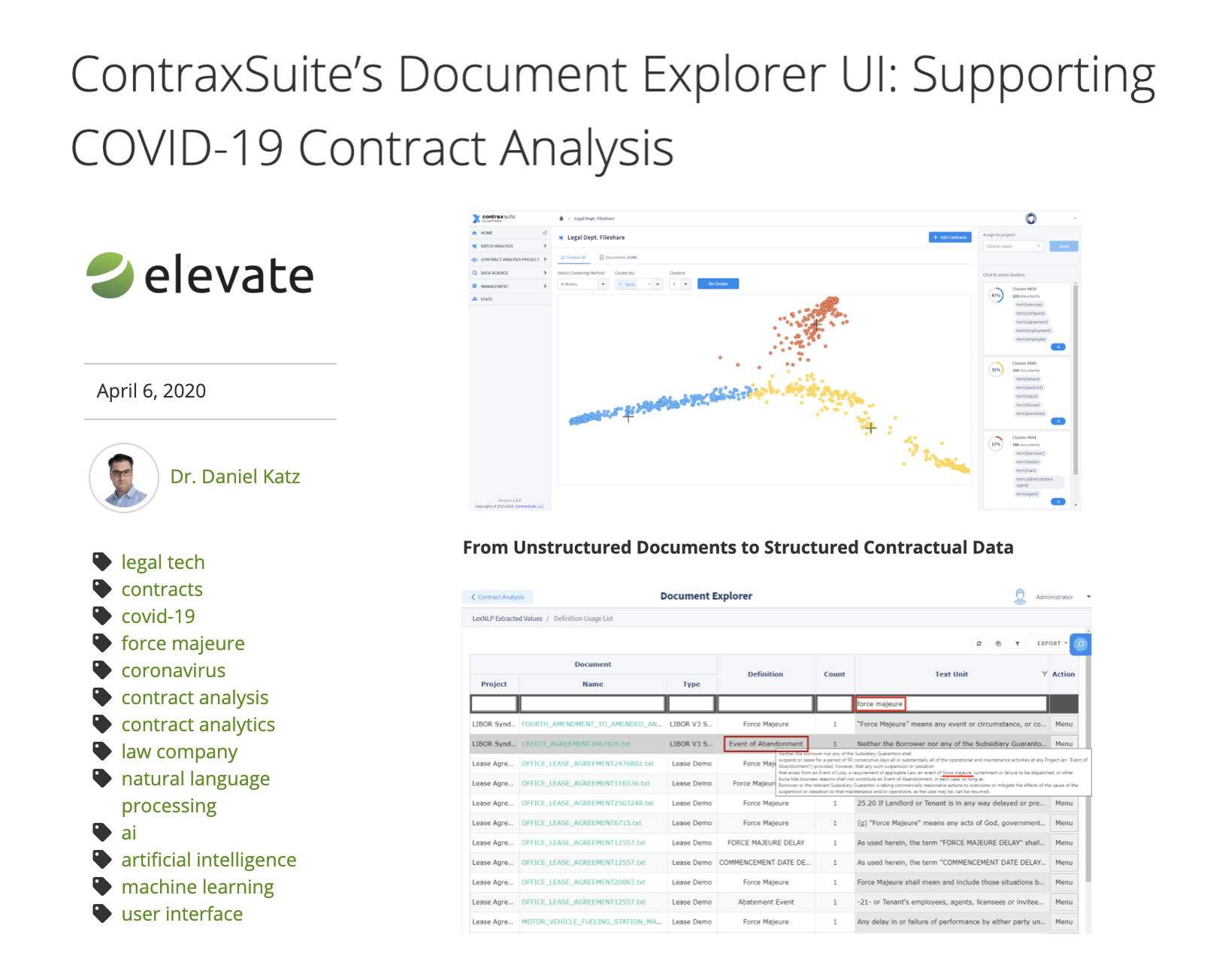ContraxSuite’s Document Explorer UI: Supporting COVID-19 Contract Analysis – Computational Legal ...
