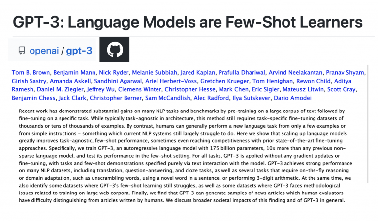 OpenAI GPT-3: Language Models are Few-Shot Learners – Computational ...